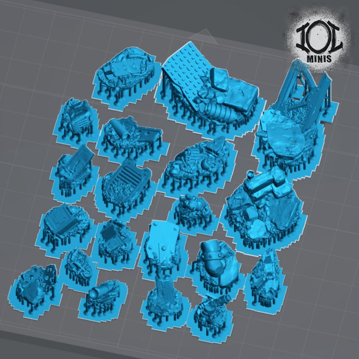 3D Printable Wasteland Base Toppers Set 1-6 Bundle. Supportfree/ Presupported Base detailing ...